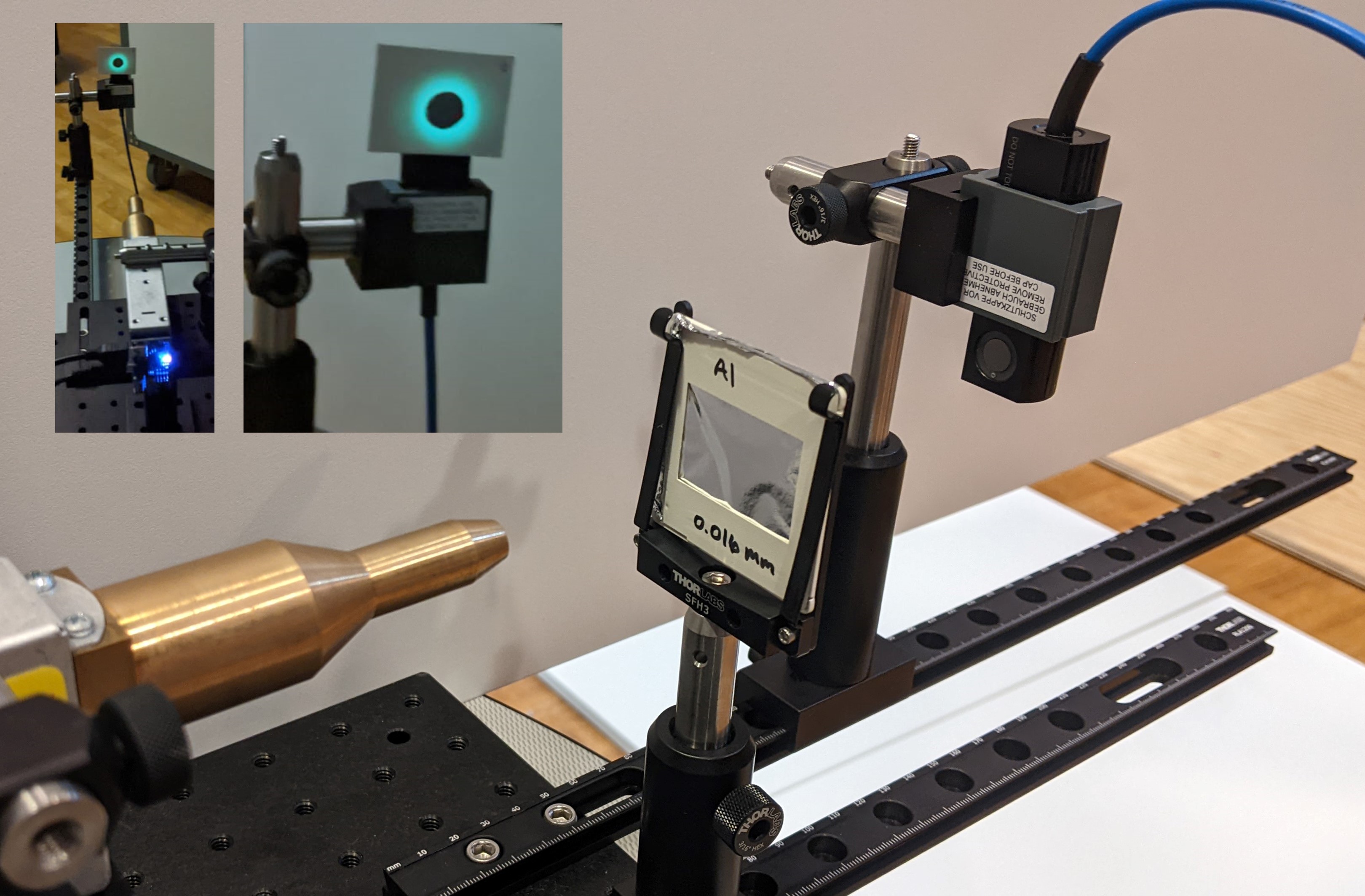 50 kVp Mini X-ray source with scintillator screen and calibration ...